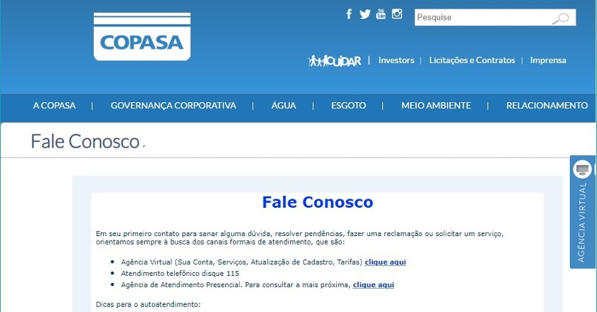 Copasa: 2ª Via da Conta Online e Telefone de Atendimento - Blog Brasil